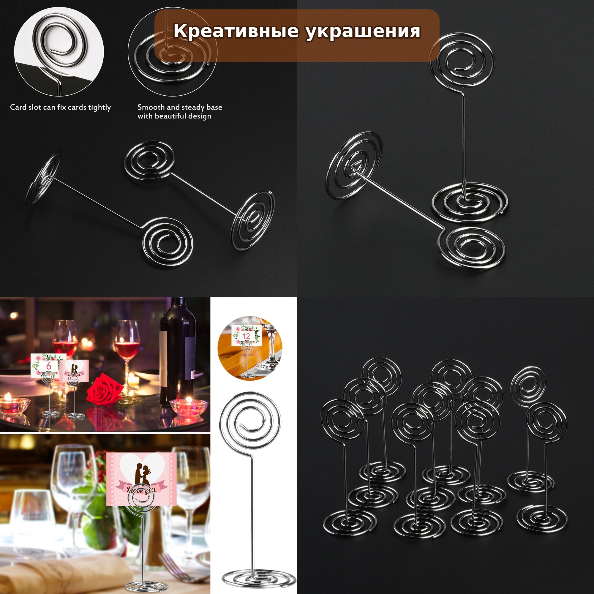 ULTNICE 10 Шт Держатели Для Бумаг С Клипсами Серебристый Цвет 8.50X4.00X4.00CM