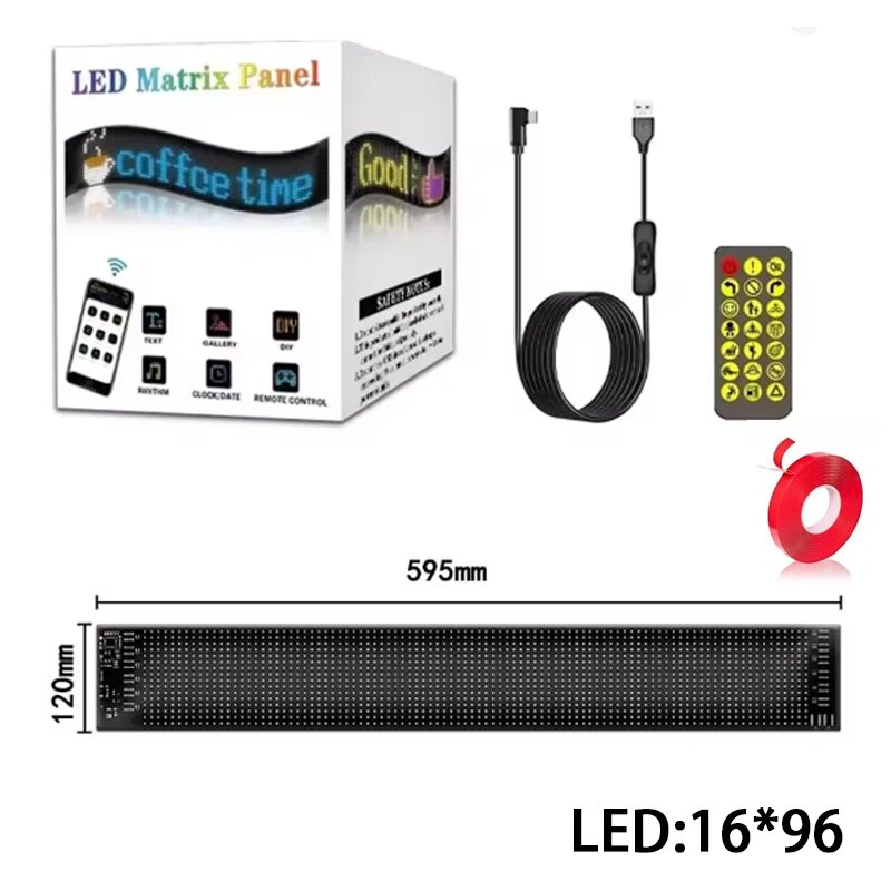 Светодиодный Рекламный Дисплей 16x96 LEDs 12x60cm