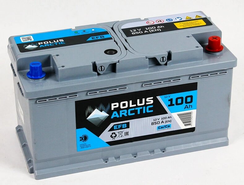 Аккумулятор автомобильный POLUS ARCTIC EFB 6СТ-100.0 Ач 850А ОП (353х175х190) L5 353x175x190