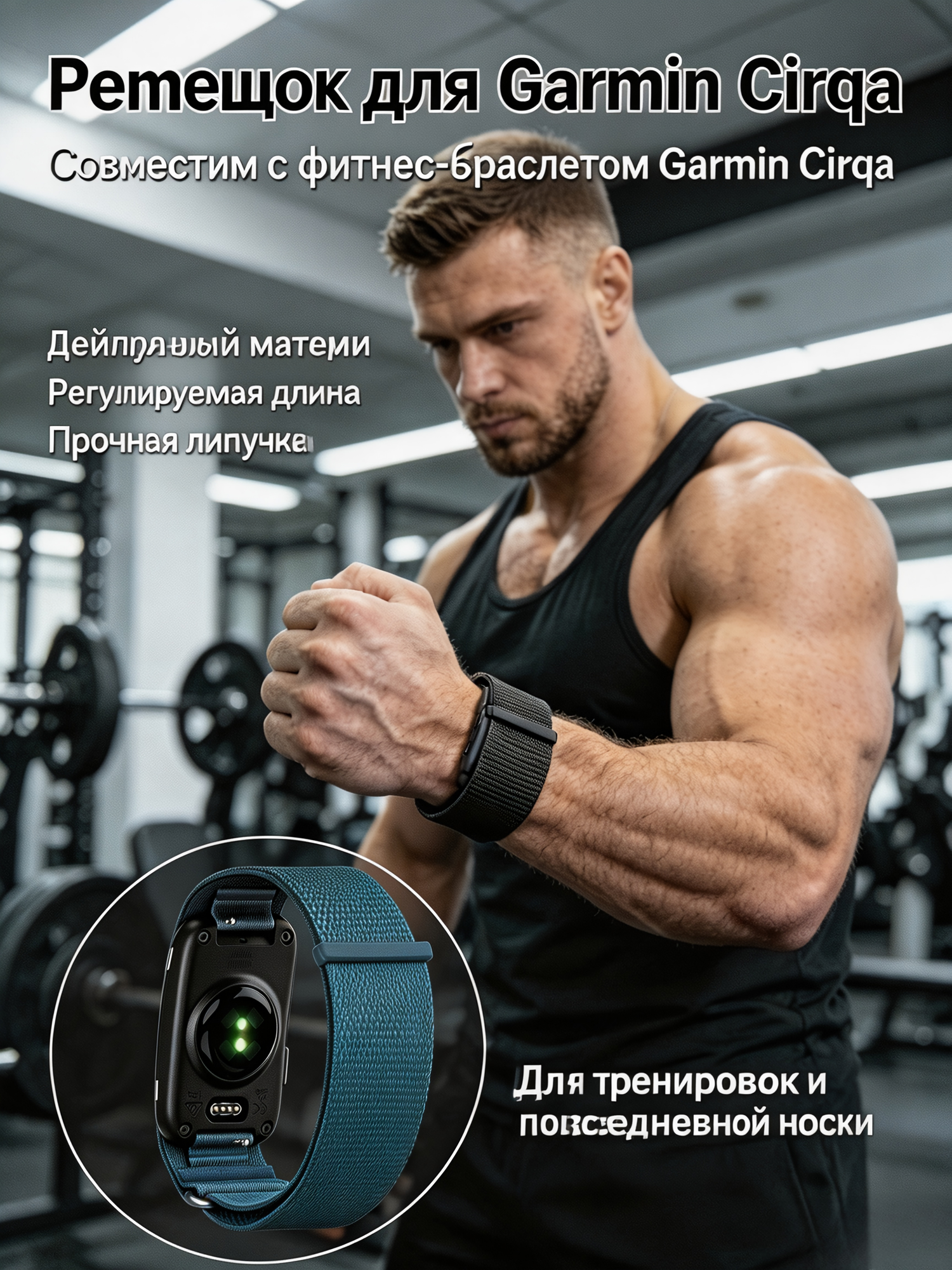 Ремешок для Garmin CIRQA Спортивный нейлоновый сменный браслет