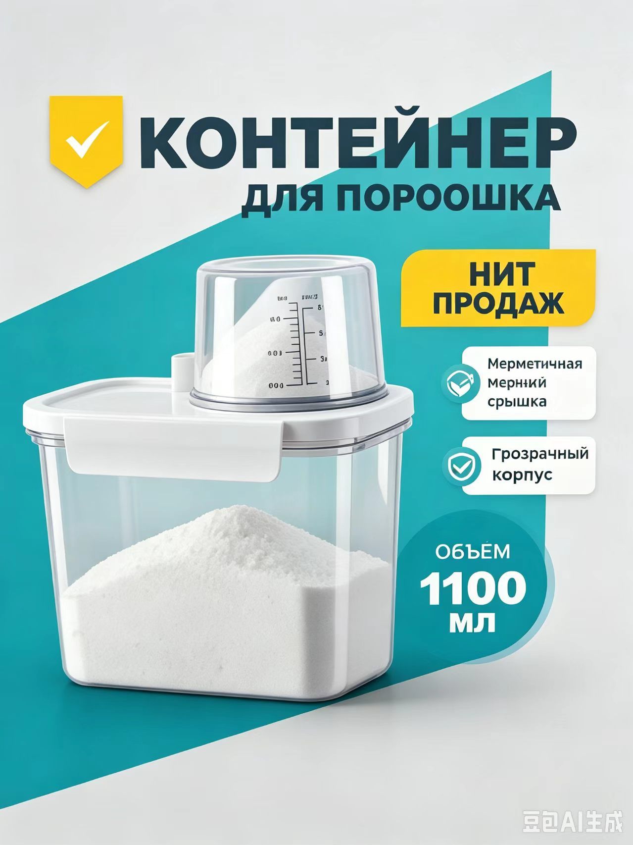 Контейнер для стирального порошка 1.1 л 1 шт