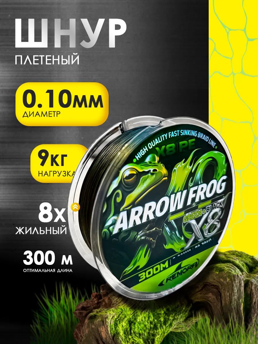 Шнур плетеный рыболовный 8-жильный супер-гладкий, 300 метров