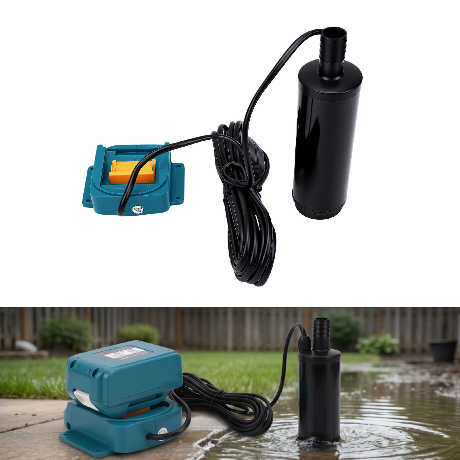 Насос для перекачки воды Подходит для аккумулятора Makita 18V BL1815 BL1830 мощностью 100 Вт, 635 Г/ч, Беспроводной насос для перекачки воды для дренажа ванны, пруда, сада, кемпинга