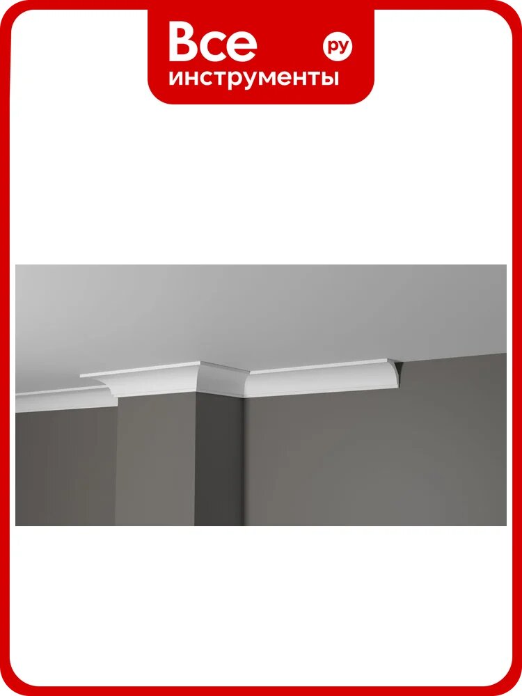 Потолочный карниз Decor-Dizayn ударопрочный влагостойкий под покраску 48Х40Х2000 мм DD13