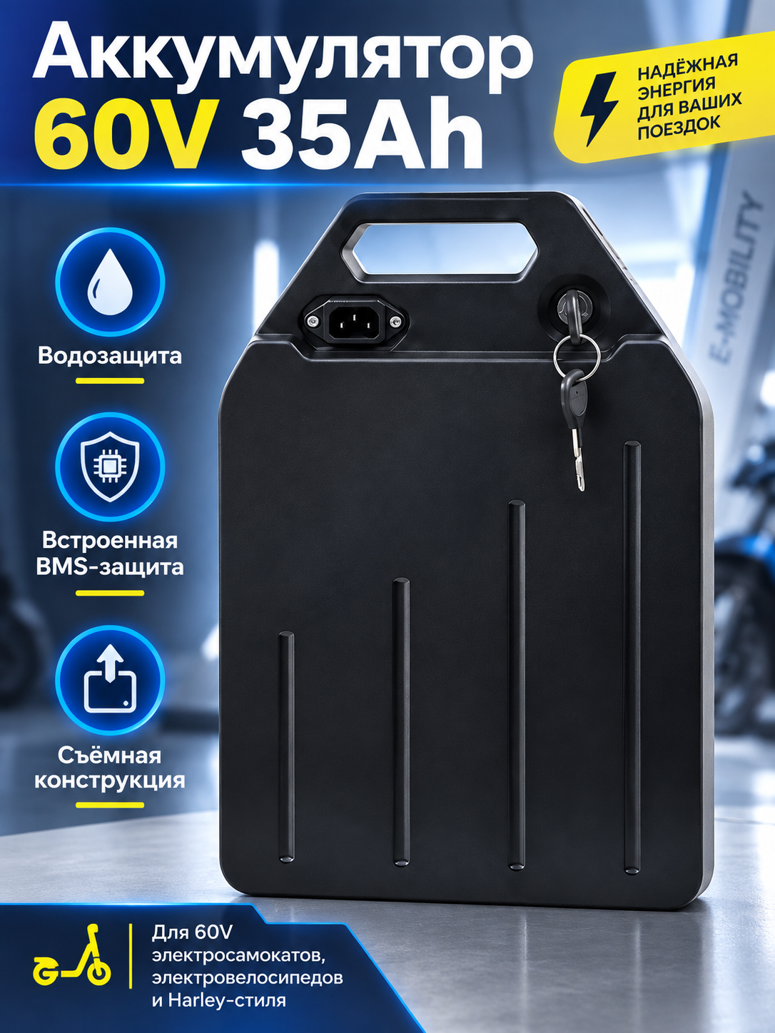 Citycoco аккумулятор, электроскутер citycoco trike, Ikingi X7 Pro, kingi M7/M13 PRO, X12, 60V Aккумулятор
