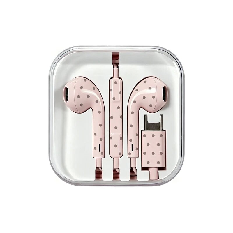 Наушники Polka Dot Type-C для iPhone 17 Розовый, pink