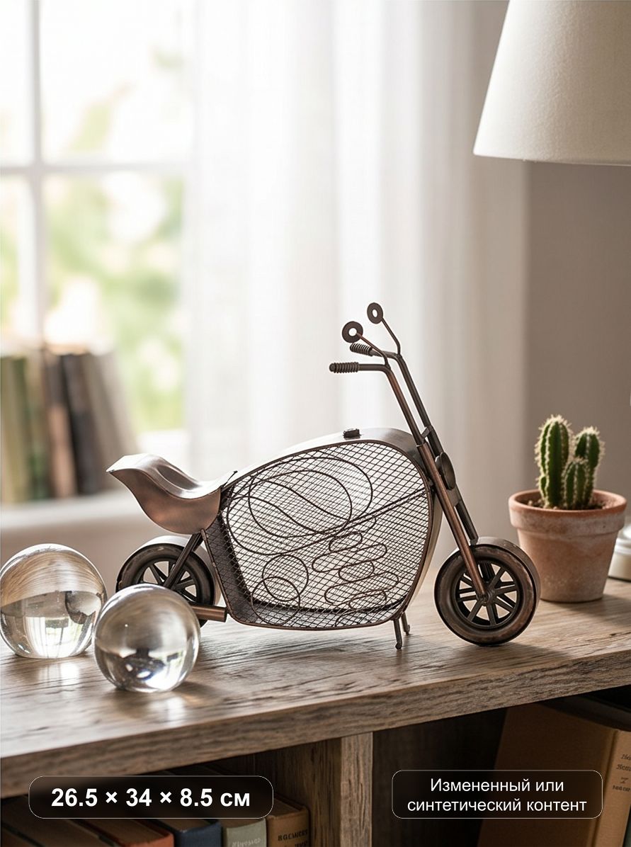 Подставка для бутылки "Мотоцикл", L34 W8,5 H26,5 см