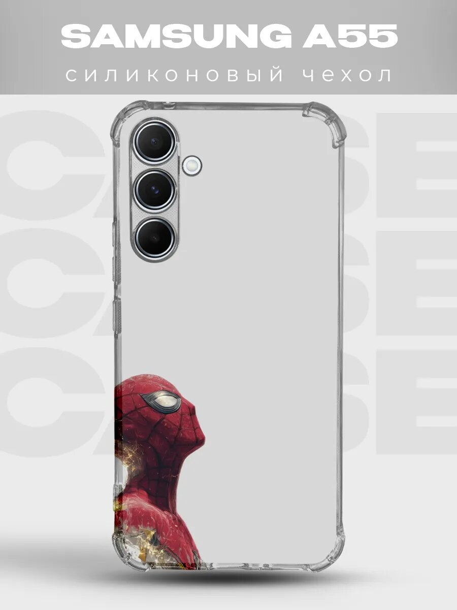 Чехол на Samsung A55 Человек-паук марвел spiderman комикс