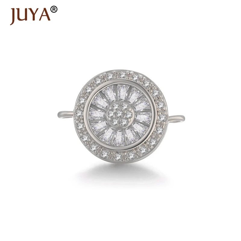 Ювелирные фурнитуры Juya, подвески циркония silver