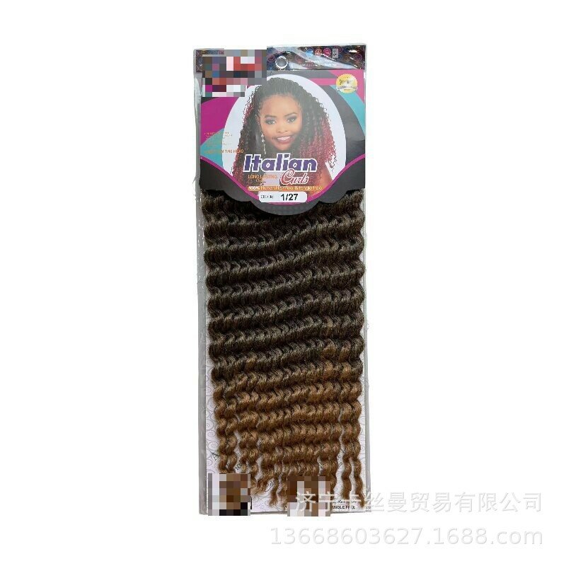 Синтетический парик для плетения 8X Italian Curls, длинные кудри, цвет 1/27 Черный с золотисто-коричневым