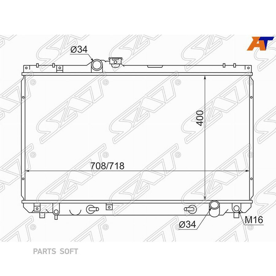 Радиатор Toyota Mark II (X100, X110) 96-04 / Chaser 96-01 от официального дистрибьютора, SAT, артикул TY0005100