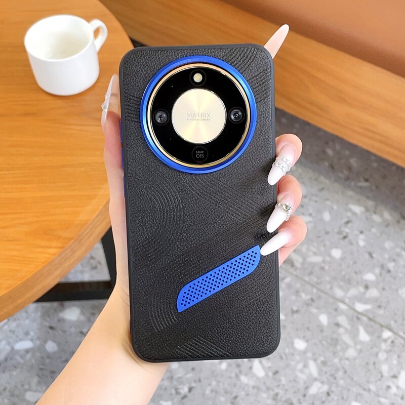 Чехол для Honor X9d / Honor X70 / Хонор Х9d / Хонор икс70, soft touch, чехол-кардиомонитор, искусственная кожа, поликарбонат (PC), защита камеры, ударопрочный, усиленные углы, Honor, Honor X9d, Honor X70,