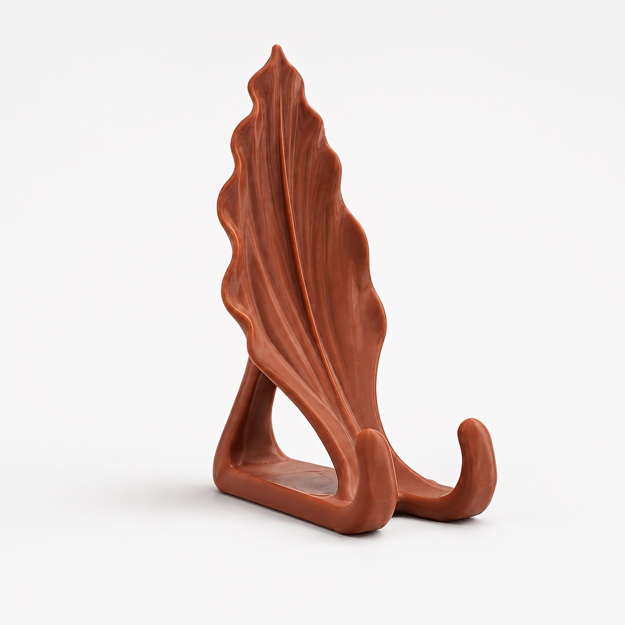 Подставка для смартфона на стол с дизайном в виде листа, 3D-печать, легкая, для офиса и просмотра видео, цвет: коричневый