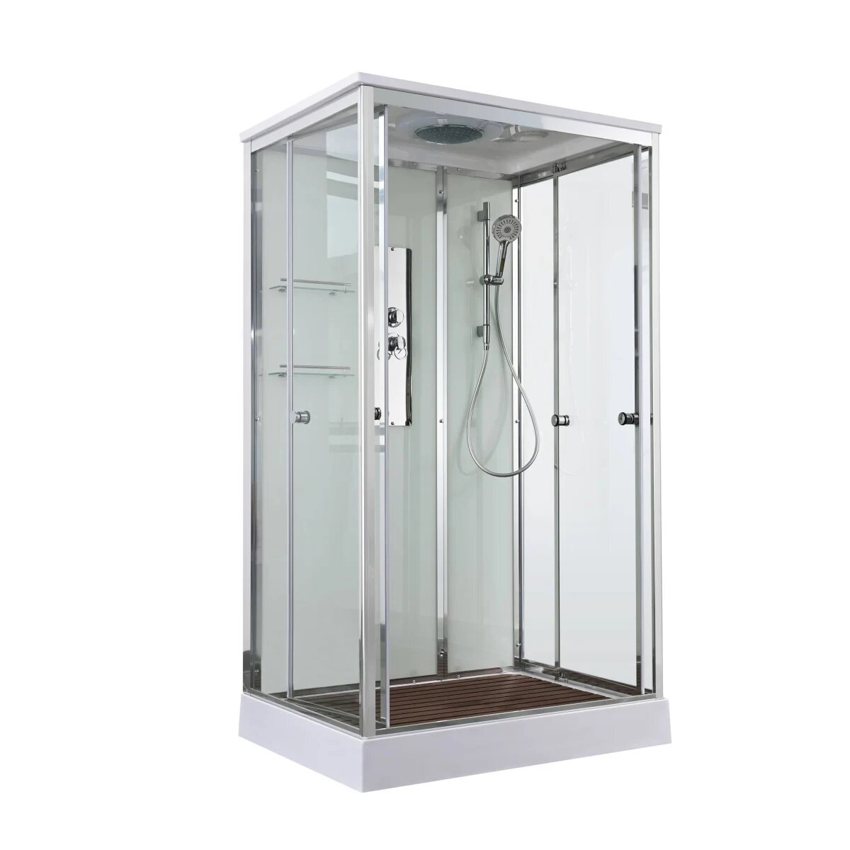 Душевая кабина AvaCan V2810 стандартная, 100x80x220 см, прямоугольная, низкий поддон, профиль алюминий