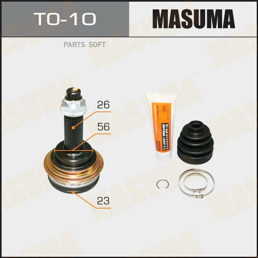 ШРУС наружный для а/м Toyota Corolla (E100) 92-01, Carina 92-97, Caldina 92-99, Corona 92- 23x56x26 Masuma MASUMA TO10 | цена за 1 шт