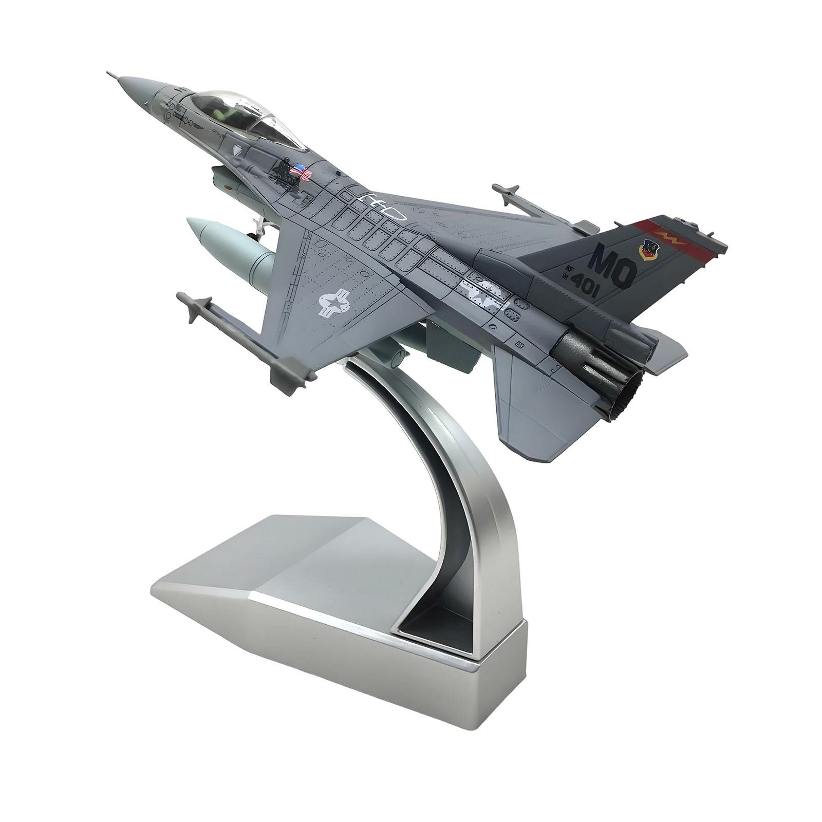 Модель истребителя F16C в масштабе 1:100 для украшения шкафа, стола или гостиной.