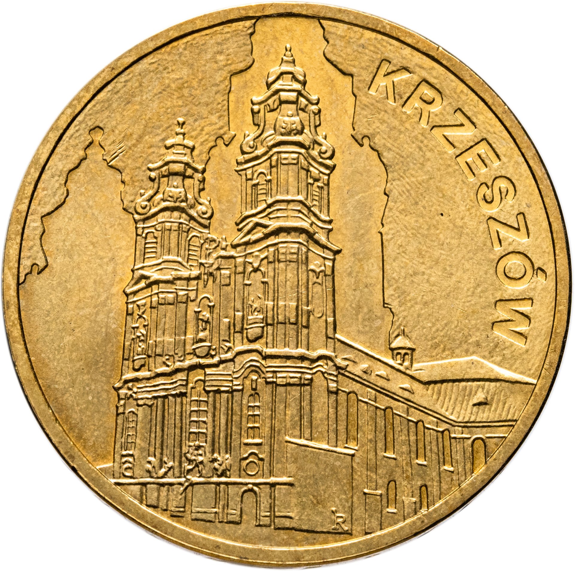 Польша 2 злотых 2010 "Памятники Польши - Кшешув", Латунь, в сохранности UNC