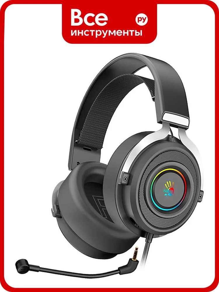 Наушники с микрофоном A4TECH Bloody G535P черный/серебр. 2м мониторные (G535P 4PIN+USB/BLACK+SILVER) 1619558