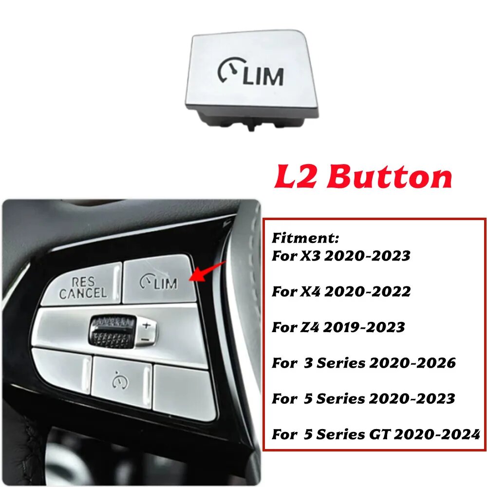Для BMW 3, 4, 5 серии, 6GT, X3, X4, Z4, G01, G02, G20, G28, G30, G38, G22, G29, Silver L2 Button