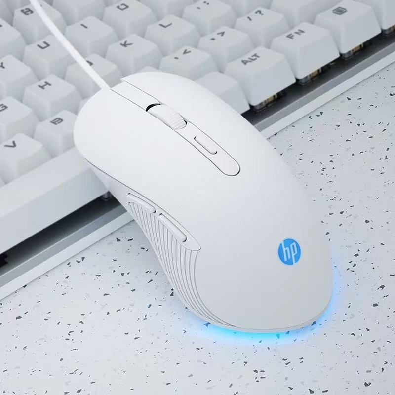 HP Мышь проводная, белый