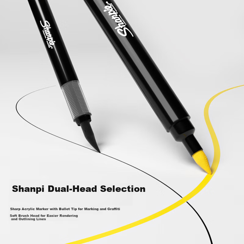 Маркеры Sharpie Soft Brush Tip Acrylic, 5-цветная комплектация, водные акварельные ручки, водонепроницаемые, не
