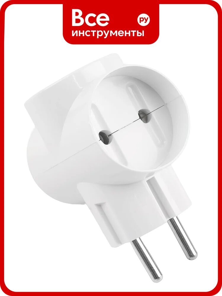 Сетевой разветвитель STEKKER 250В, 10A, IP20, белый, ADP10-15-20 39227