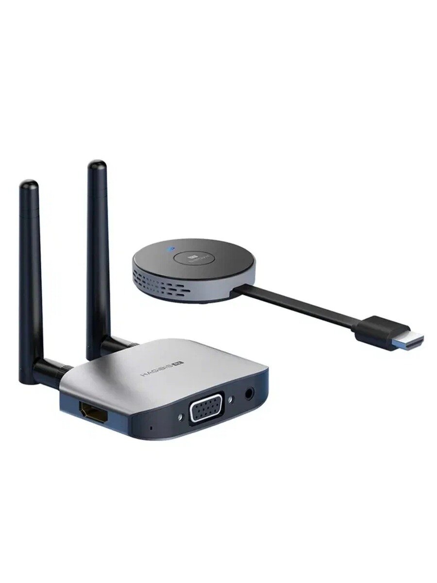 Hagibis XZ-G6W Беспроводной HDMI-удлинитель 1080p 60Hz HDMI+VGA, 50м, низкая задержка, Plug & Play