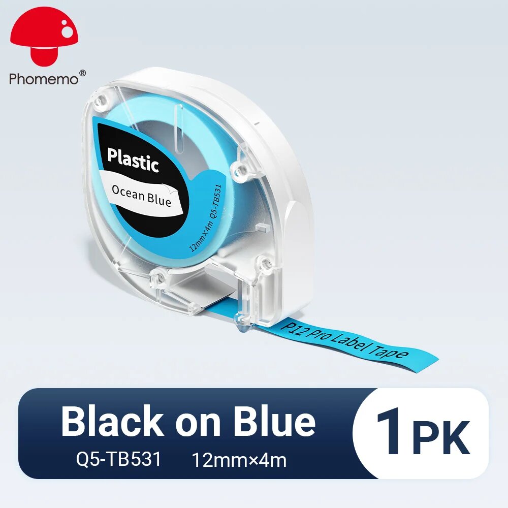 Портативный принтер этикеток Phomemo P12PRO PS black on blue