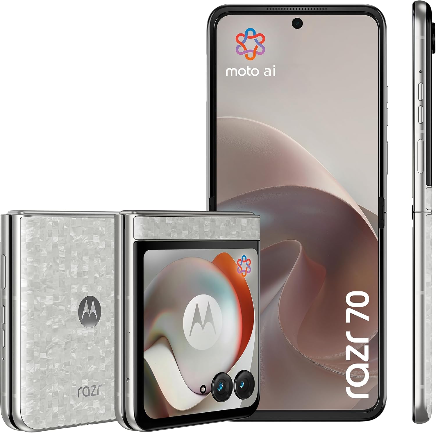 Смартфон Motorola Razr 70 256 ГБ, Bright White, складной, 6.9", 120 Гц
