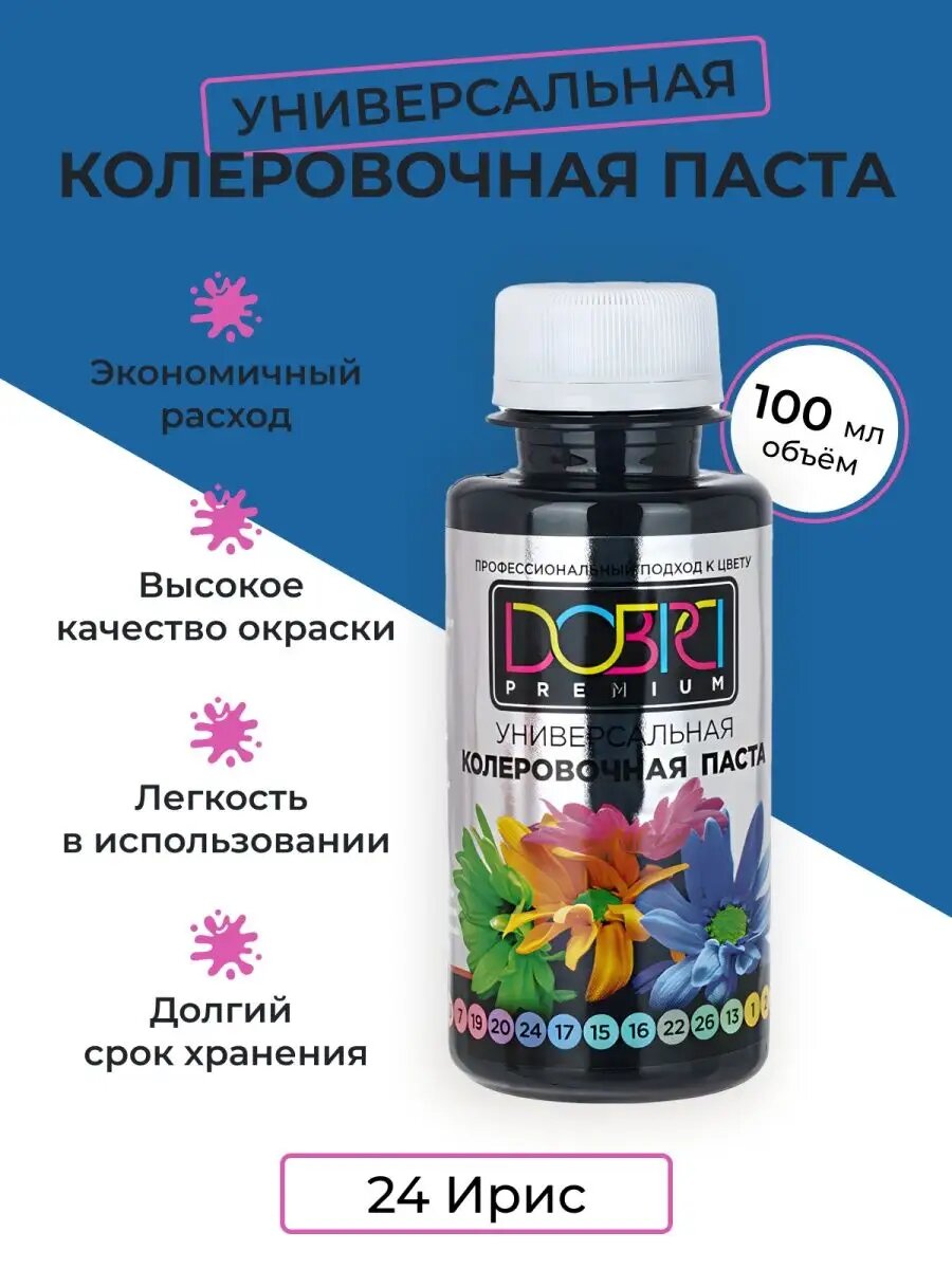 Колер синий голубой колеровочная паста