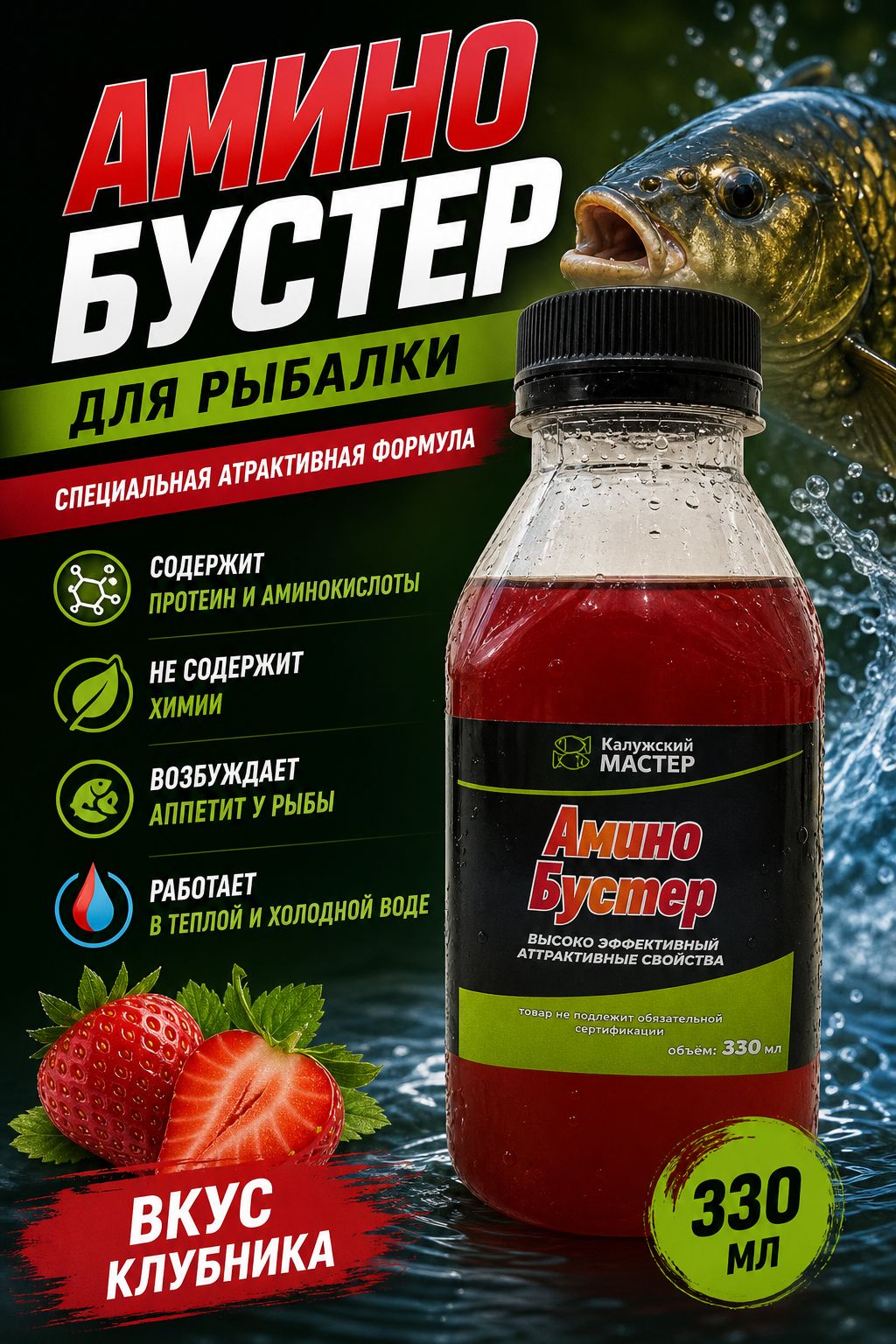 Амино бустер (арома для рыбалки) клубника