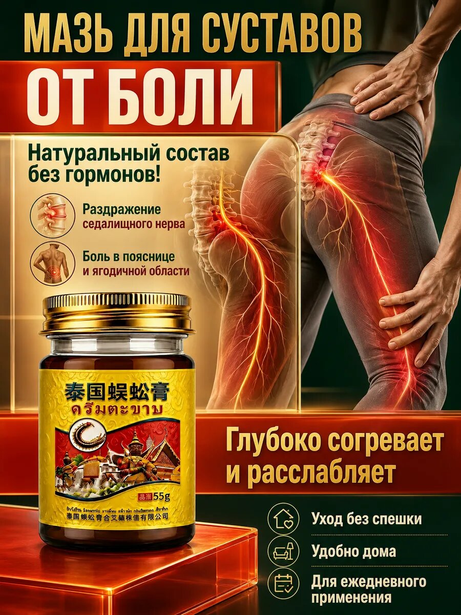 Обезболивающая мазь от грыжи и болей в спине, 55 г