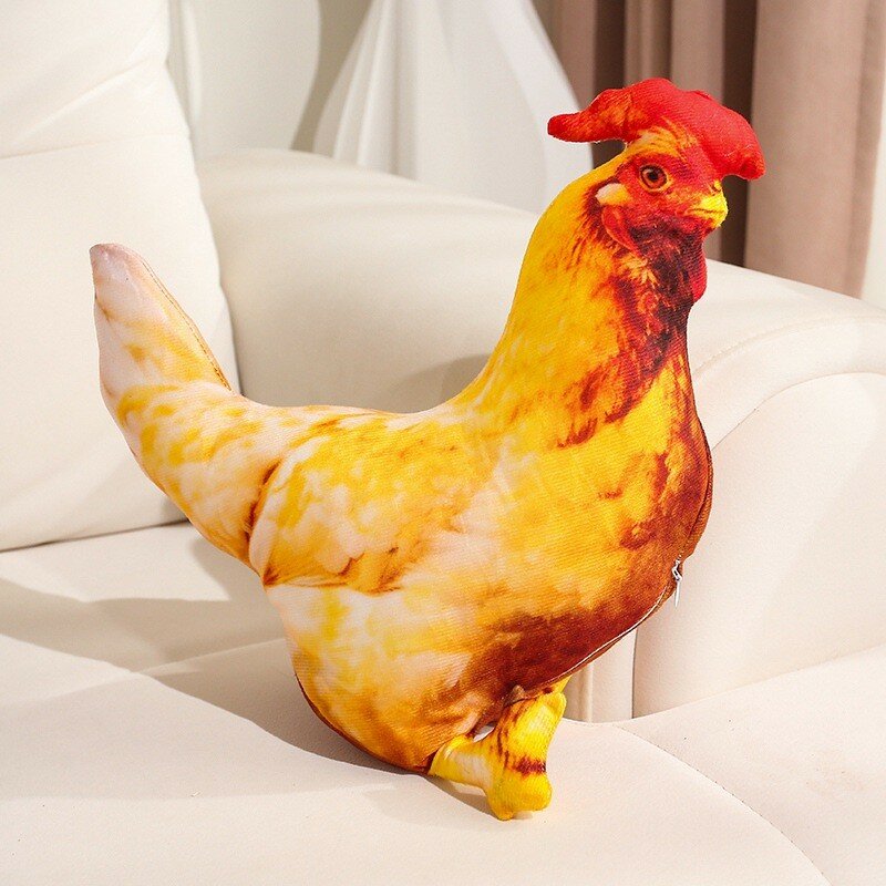 Игрушка мягкая плюшевая кот собака голова курица 3d животное кукла подарок для детей и офиса декор hen 30см