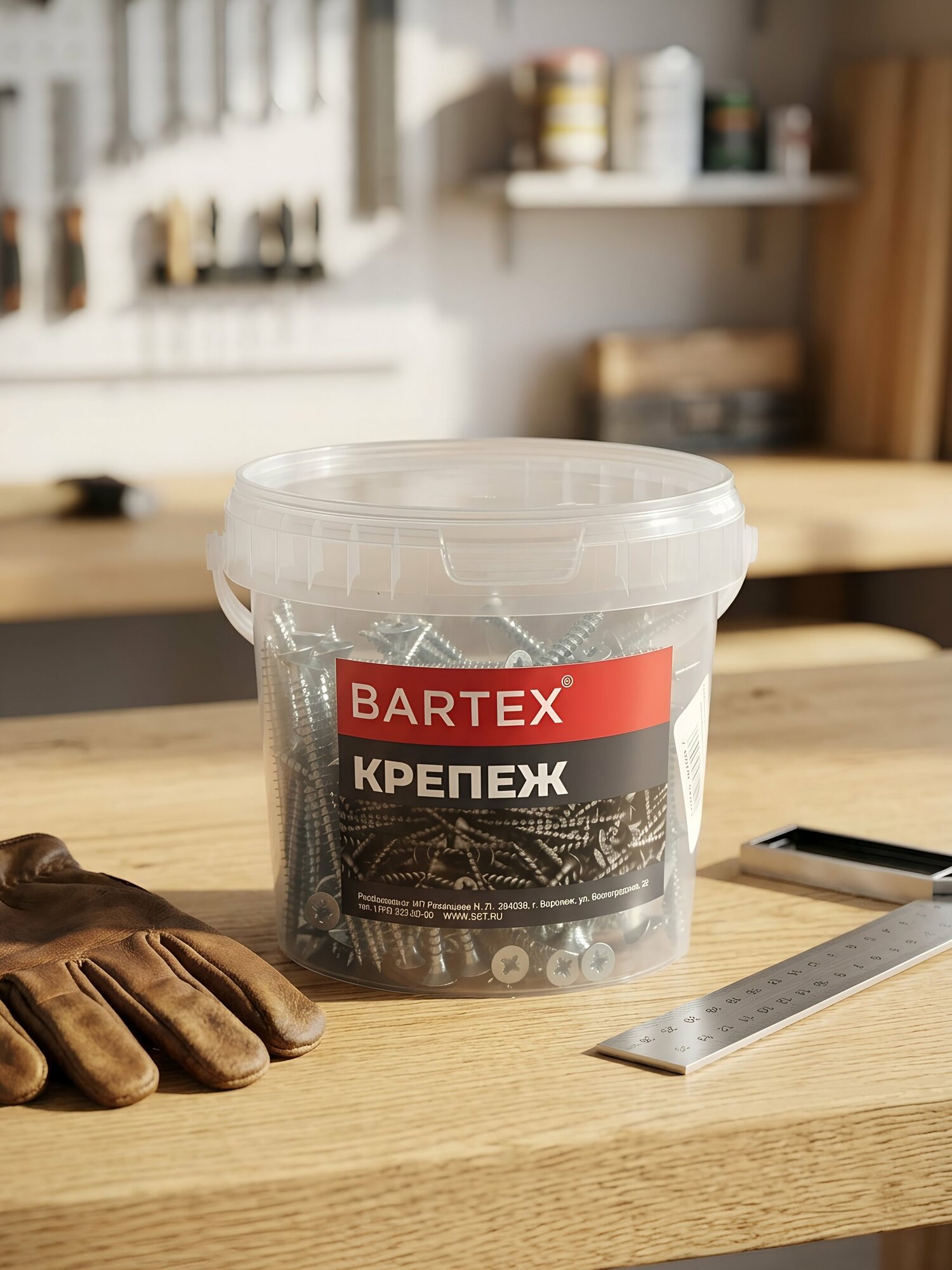 Саморезы универсальные Bartex 5х80 мм, 100 шт, оцинкованные, крепеж для строительных и ремонтных работ, в банке