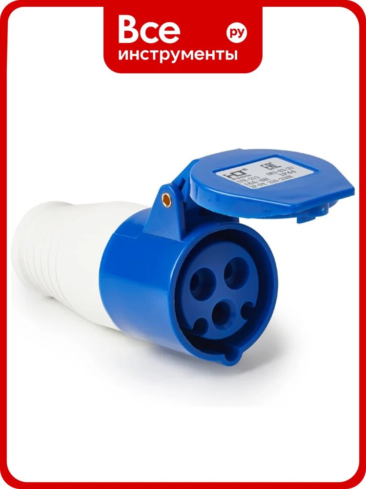Розетка HLT 213 переносная 2Р+РЕ 16А 230В IP44 (10шт./уп.) 083-03-21