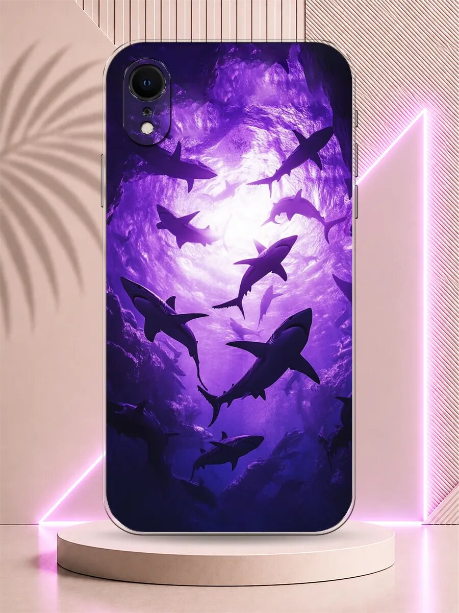 Чехол на iPhone XR Акулы