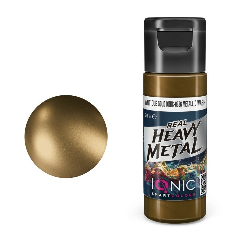 Краска Antique Gold Metallic Wash - Ionic Real Heavy Metal, 20мл