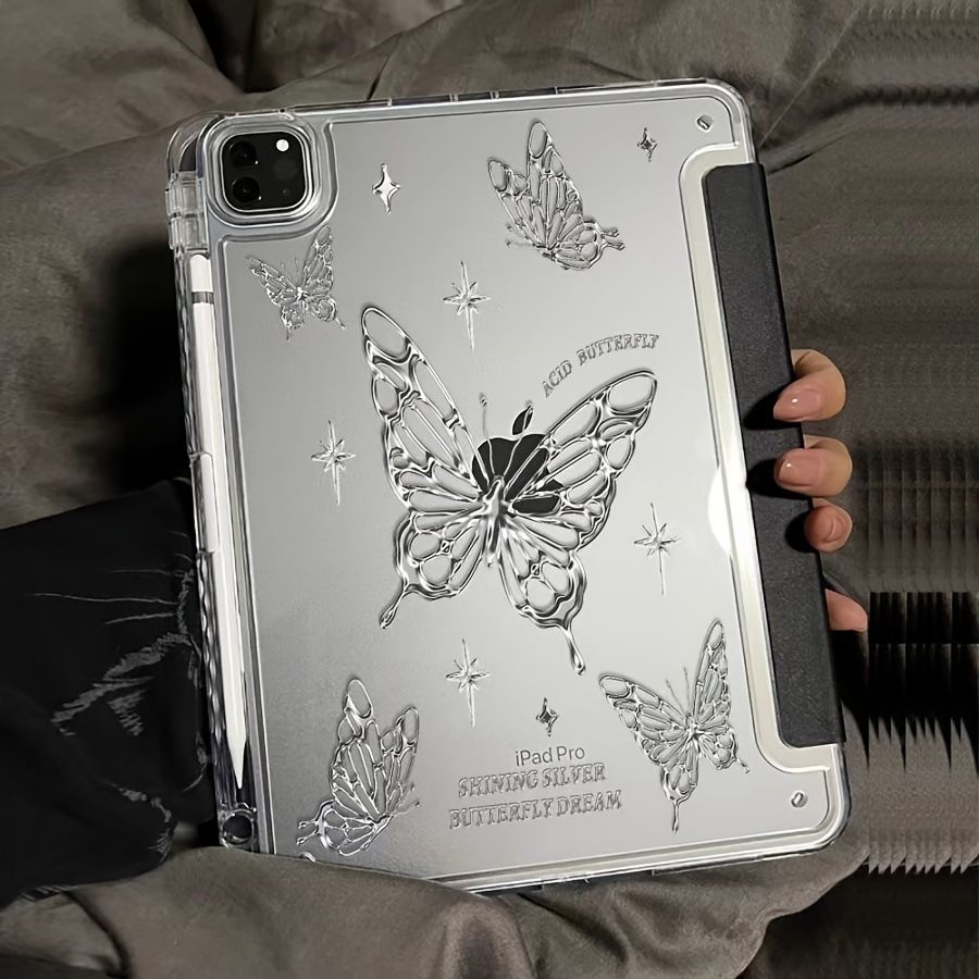 Защитный трехскладной чехол для iPad Pro(11-Inch)с принтом бабочек, с подставкой и отделением для стилуса