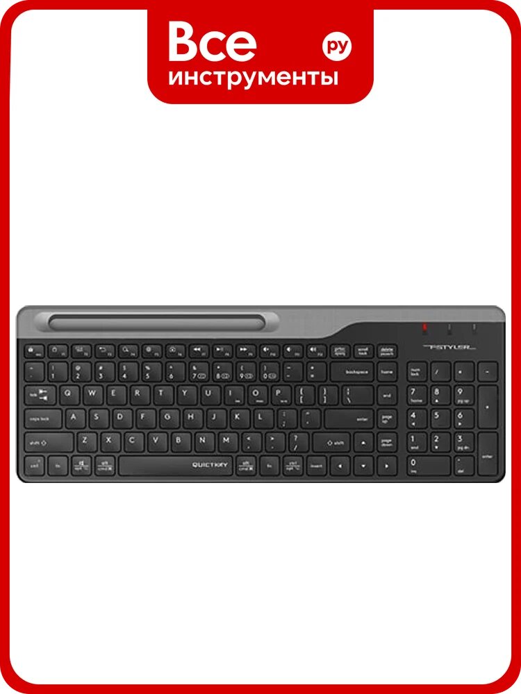 Клавиатура A4TECH FBK25 белый/серый USB беспроводная BT/Radio slim Multimedia (FBK25 WHITE) 1583363