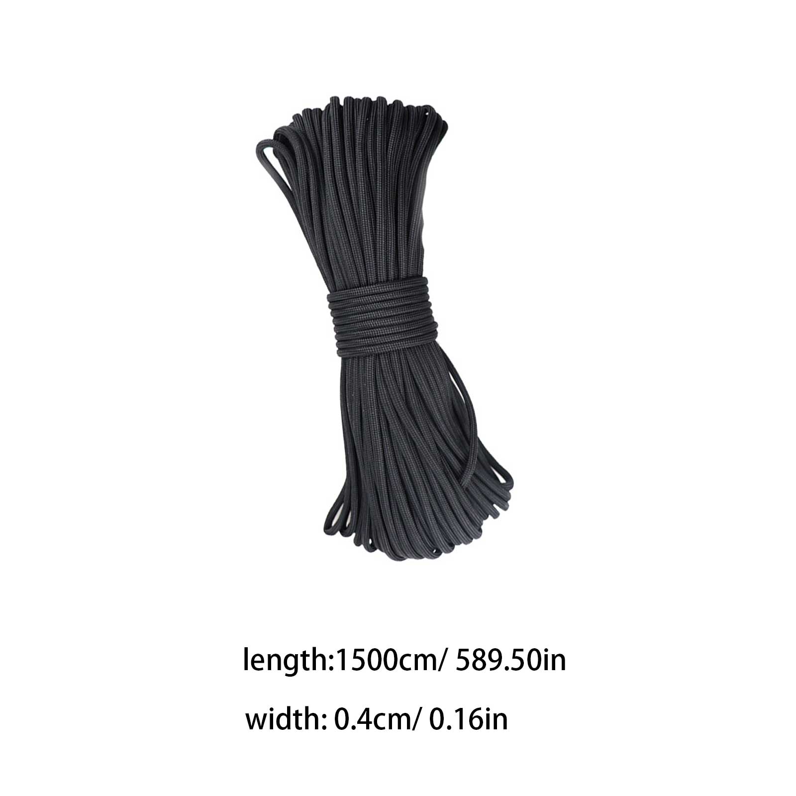1 Pc Нейлоновый Выживальский Парашютный Кордин Семь Ядер Умбrella绳Military Parachute Cord Чёрного Цвета 0.4X0.4