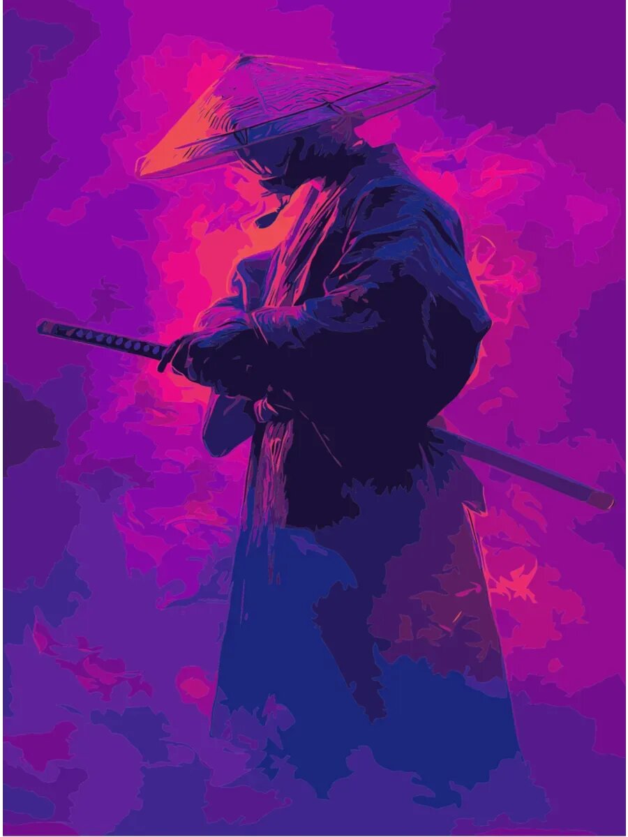 Картина по номерам 30x40 см самурай