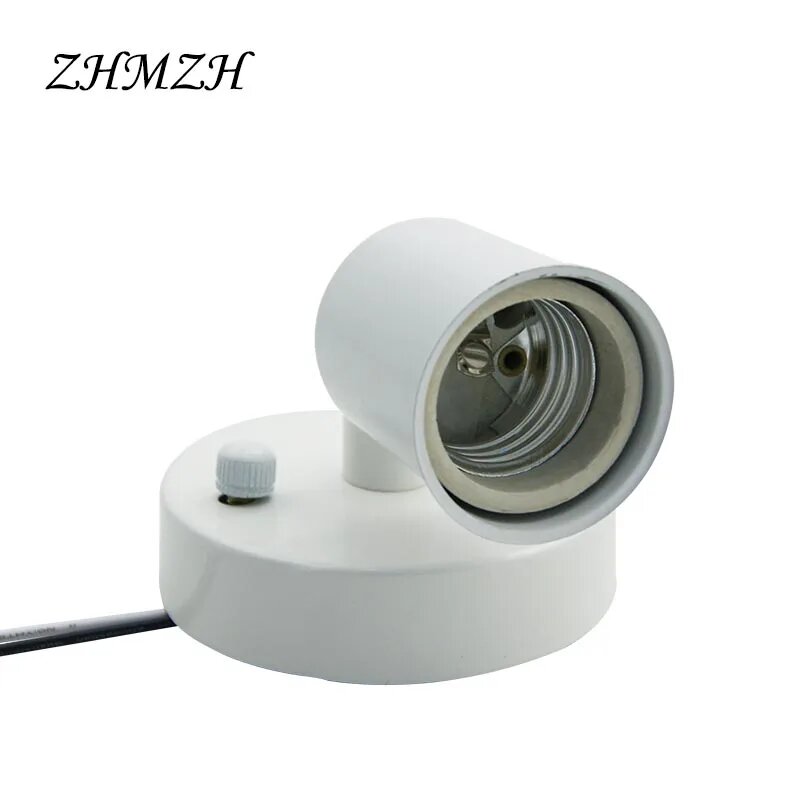 Патрон для лампы E27 поворотный 180 градусов Белый, White, Е14