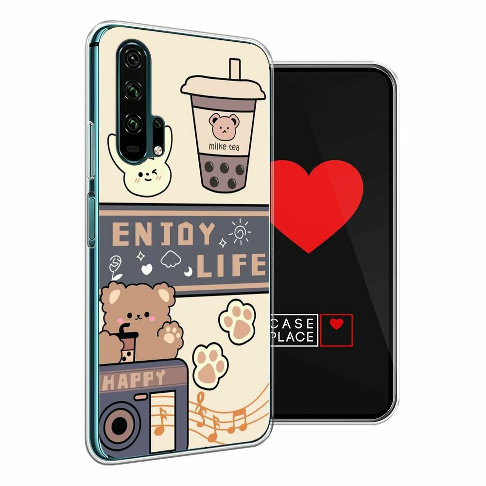 Чехол на Honor 20 Pro / Хонор 20 Про с принтом "Enjoy life 1" — фото 1