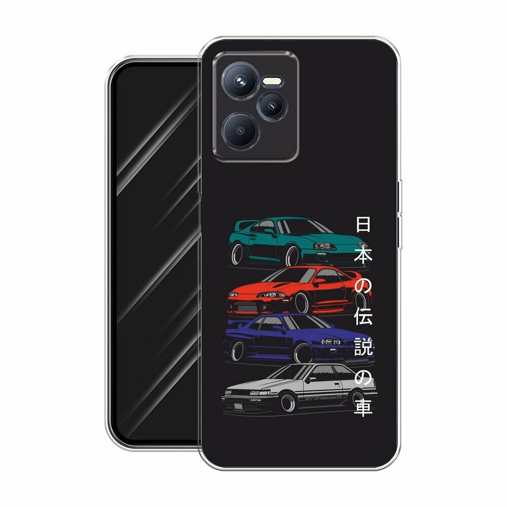 Чехол на Realme C35 / Реалми C35 с принтом "JDM Legend cars" — фото 1