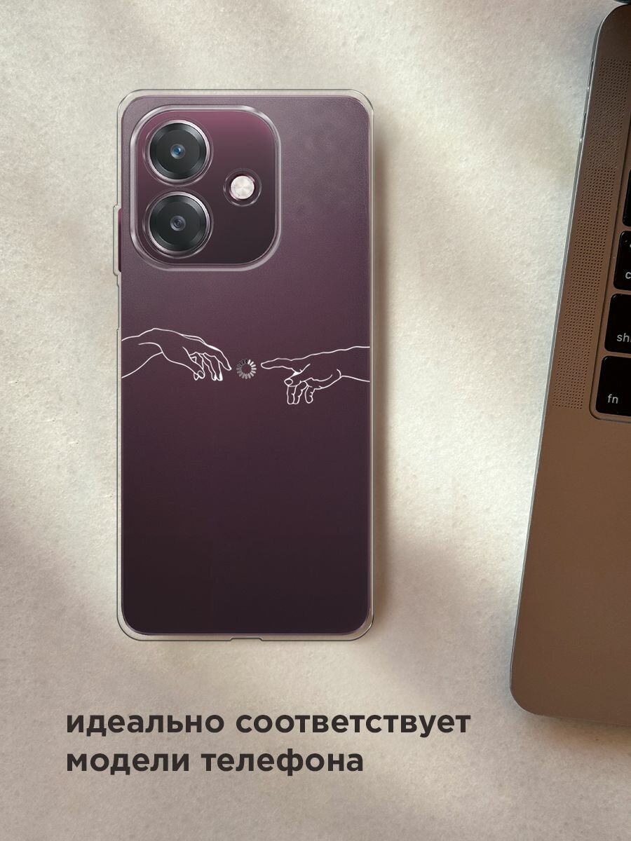 Чехол на Oppo A3/A3x / Оппо А3/A3x с принтом "Загрузка творения", прозрачный — фото 1
