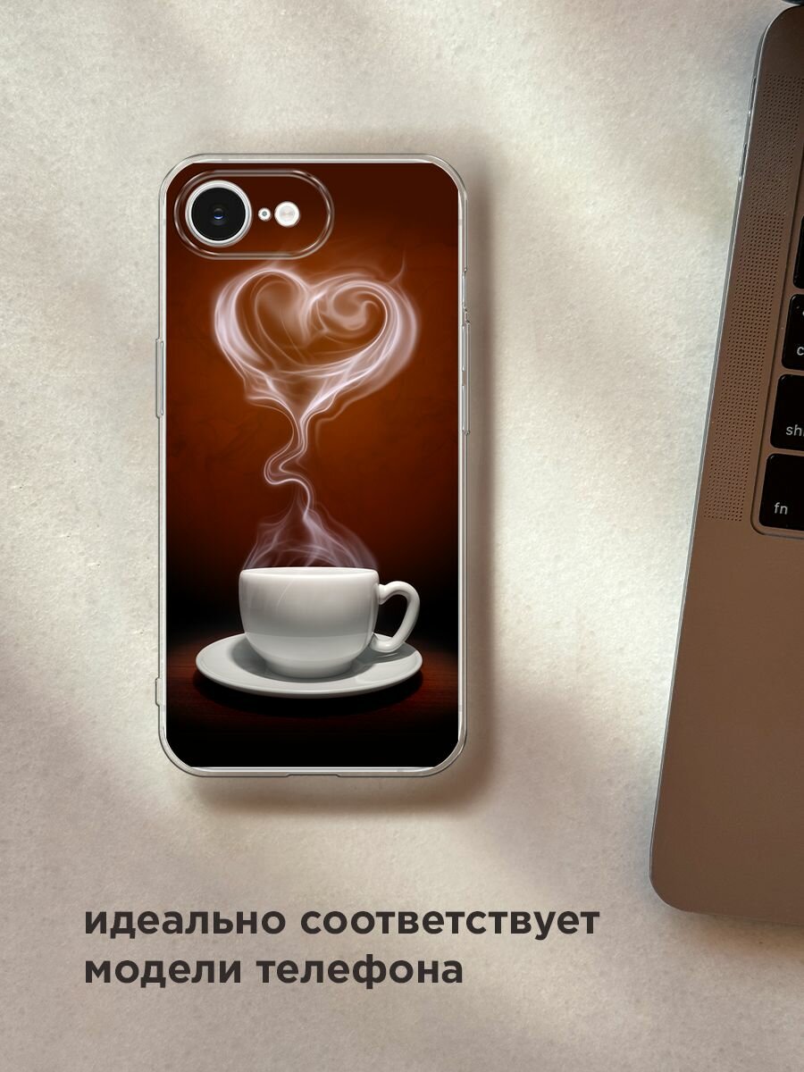 Чехол на Apple iPhone 16e/17e / Айфон 16е/17e с принтом "Кофейная любовь" — фото 1