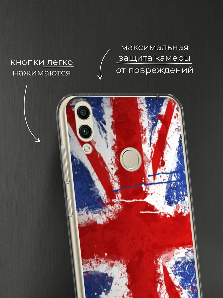Чехол на Honor 8C / Хонор 8С с принтом "Флаг Великобритании 2" — фото 1