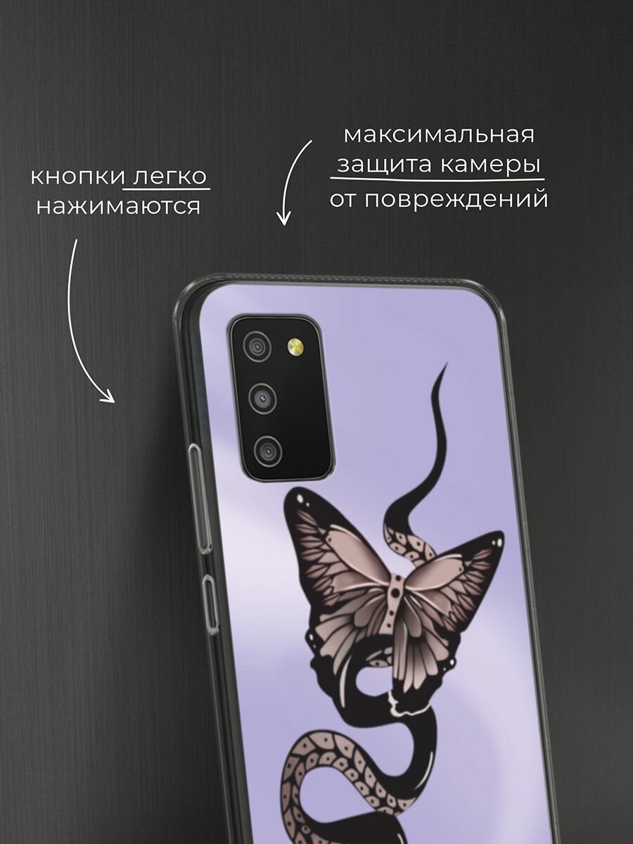 Чехол на Samsung Galaxy A02s / Самсунг Галакси A02s с принтом "Змеебабочка 1" — фото 1