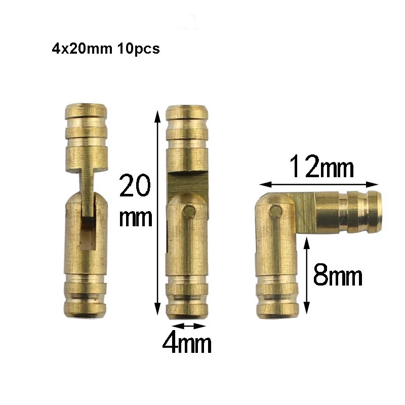 Медные скрытые петли для мебели 10 шт. Gold 4x20mm