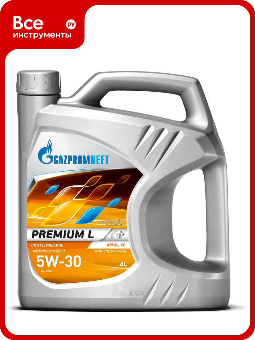 Масло GAZPROMNEFT Premium L 5W-30 4 л 2389907637 для двигателей автомобилей
